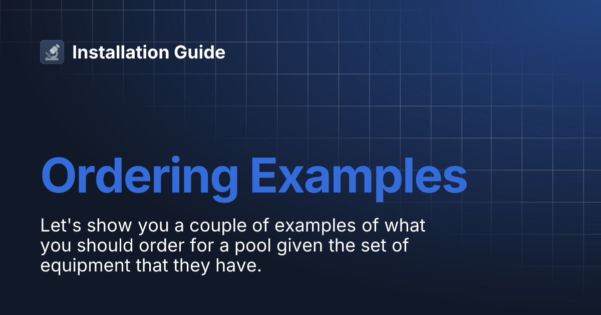 Ordering Examples | Installation Guide